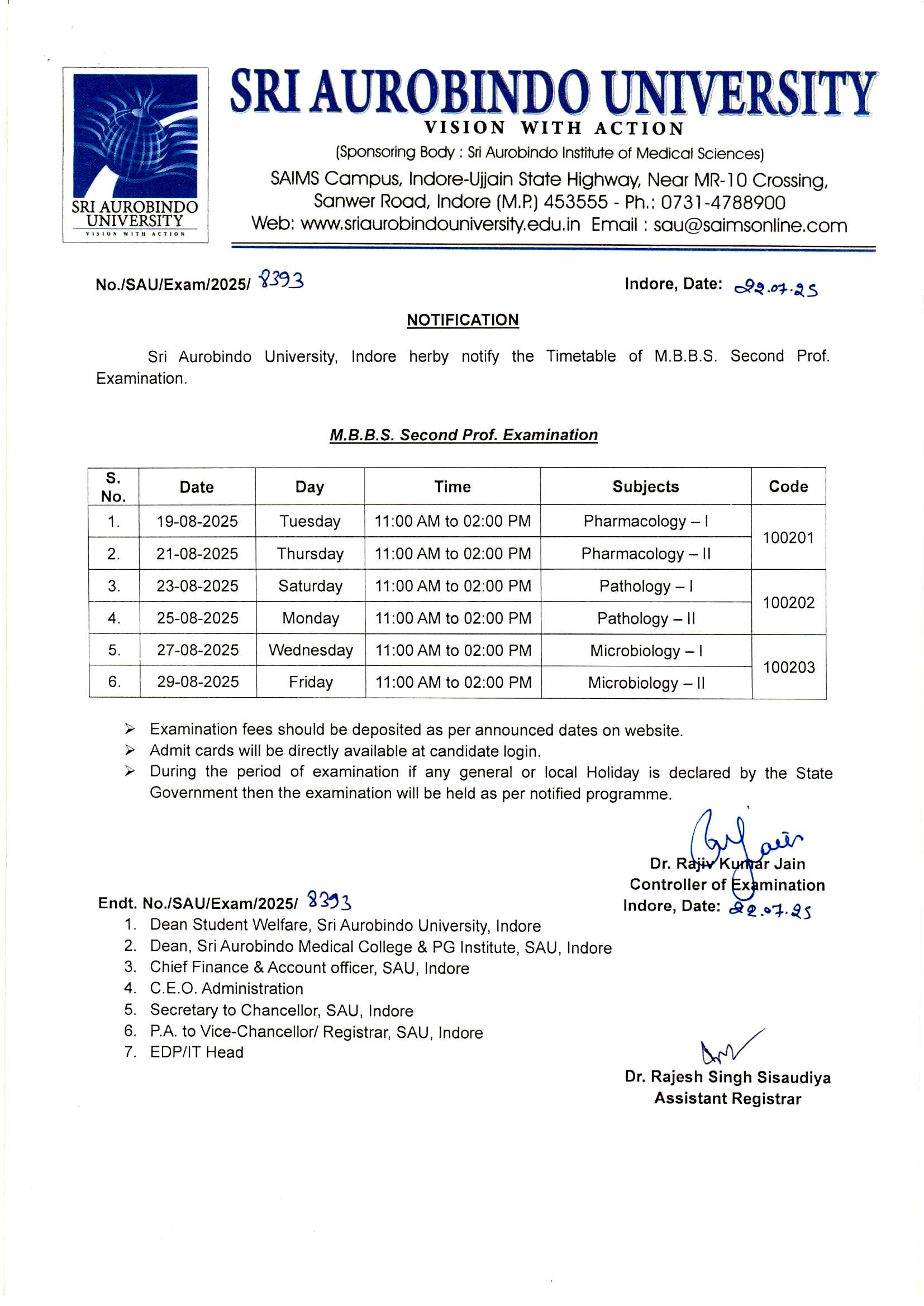 Last Date for Registration in Fellowship & Certificate Courses in ...